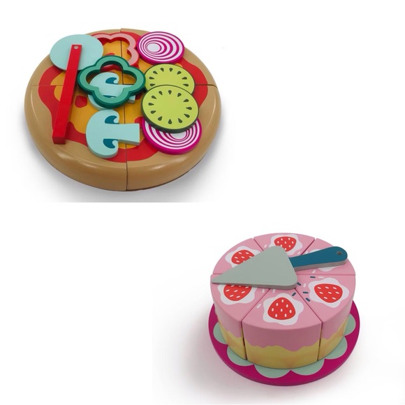 Target | Toys | Nwt Target Wood Food Play Pizza And Cake Bullseyes ...